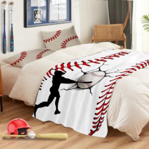 Sofevaim Baseball Blanket, Dad Blanket Baseball Gifts for Boys 8-12, Baseball Stuff, from Son, Birthday Gifts for Son, Blanket for Couch Bed Baseball Room Decor 60"X50"