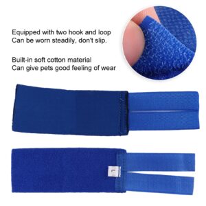 JOROBURO 2PCS Set Pet Kneepad, Blue Polyester Cotton Pet Wrist Guard Knee Protector, Dog Front Leg Braces Carpal Support Pet Wrist Guard for Dogs Injuries Care (Front Legs L ((2