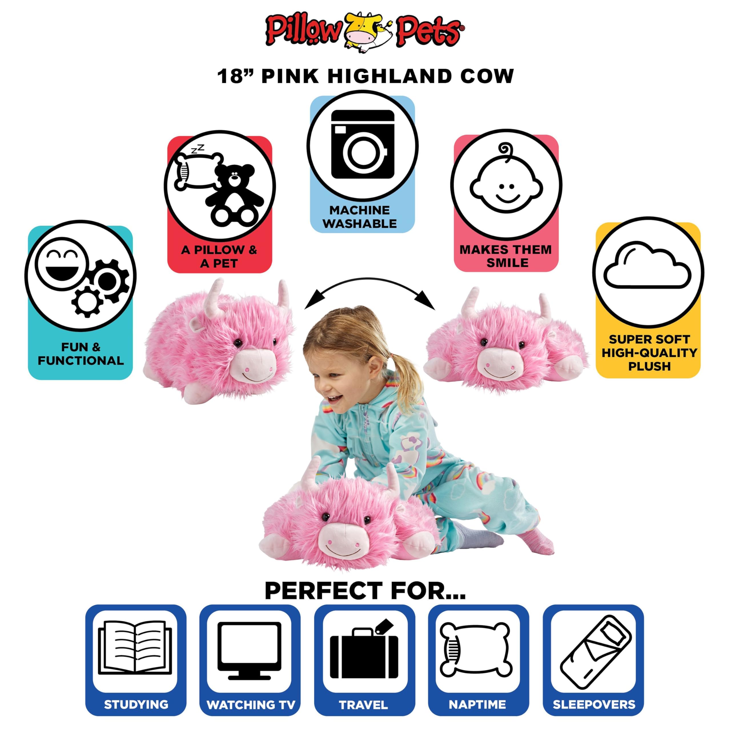 Pillow Pets Barb The Pink Highland Cow