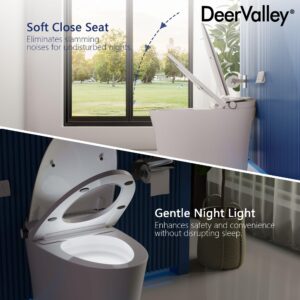 Smart Toilet, DeerValley Tankless Toilet with Bidet Built in Chair Height One Piece Smart Bidet Toilet 1.28GPF Auto Flush,Foot Kick,Blackout Flush,Remote Control Modern Toilets for Bathrooms DV-1S0019