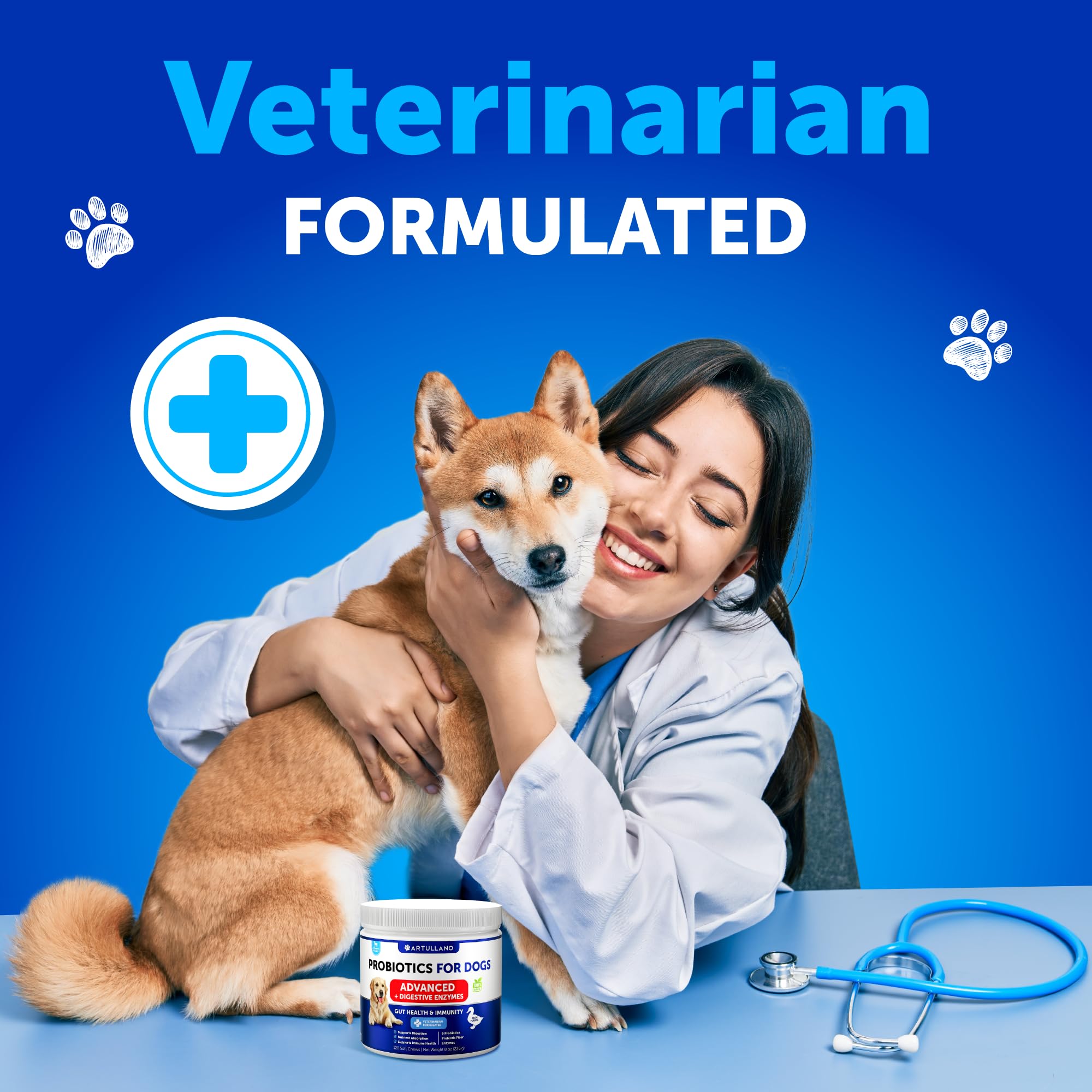 Probiotics for Dogs - Support Gut Health, Itchy Skin, Allergies, Immunity, Yeast Balance - Dog Probiotics and Digestive Enzymes with Prebiotics - Reduce Diarrhea, Gas - 180 Probiotic Chews for Dogs