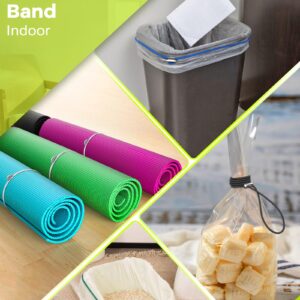 Rosaver Garbage Can Bands Cord Lord Design Adjustable Large Trash Can Rubber Bands Fits 8-33 Gallon Trash Cans Multifunction Bands Litter Box Bands for Kitchen Tables Picnic Party (Black,White,Grey)