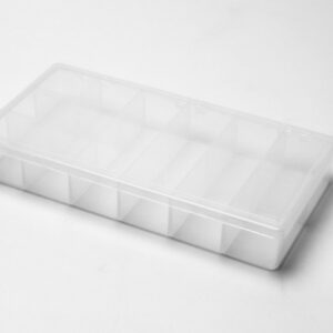 Transparent Organizer Box 12-Compartments for Beads, Craft Supplies, Jewelry, and more, made in USA of durable plastic