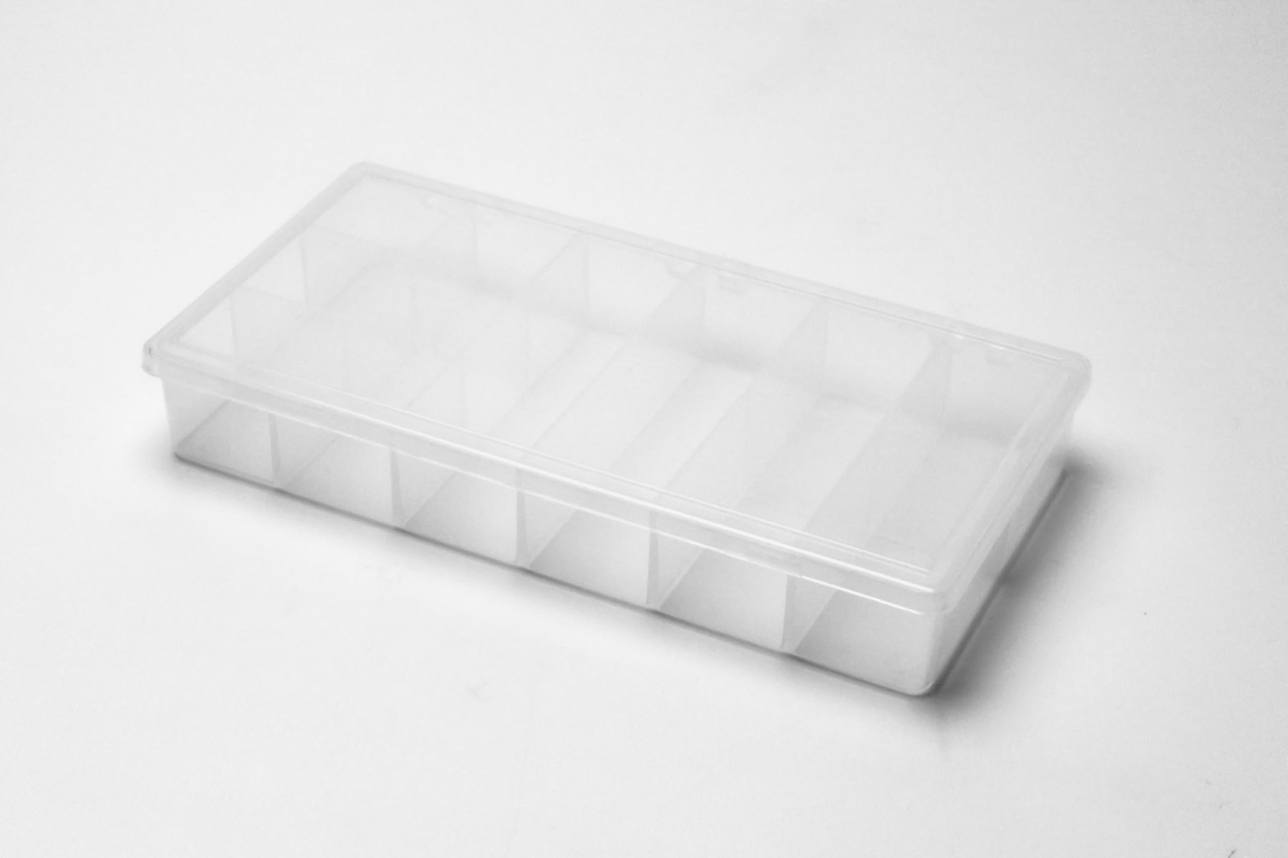 Transparent Organizer Box 12-Compartments for Beads, Craft Supplies, Jewelry, and more, made in USA of durable plastic