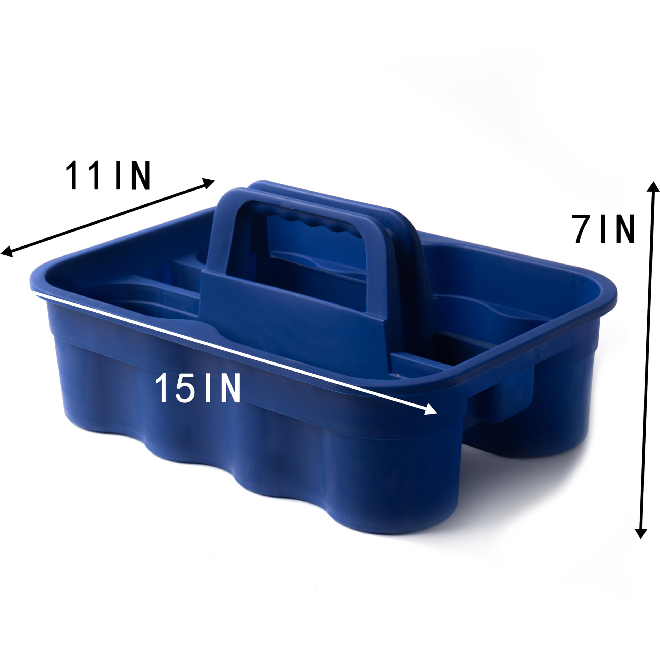 Matthew Large Plastic Tote Tool & Deluxe Supply Cleaning Caddy with Handle Portable Shower Basket Storage Caddy for Cleaning Products Organizer,Take-Out Coffee/Soft Drink,Bath Multi Use - Blue