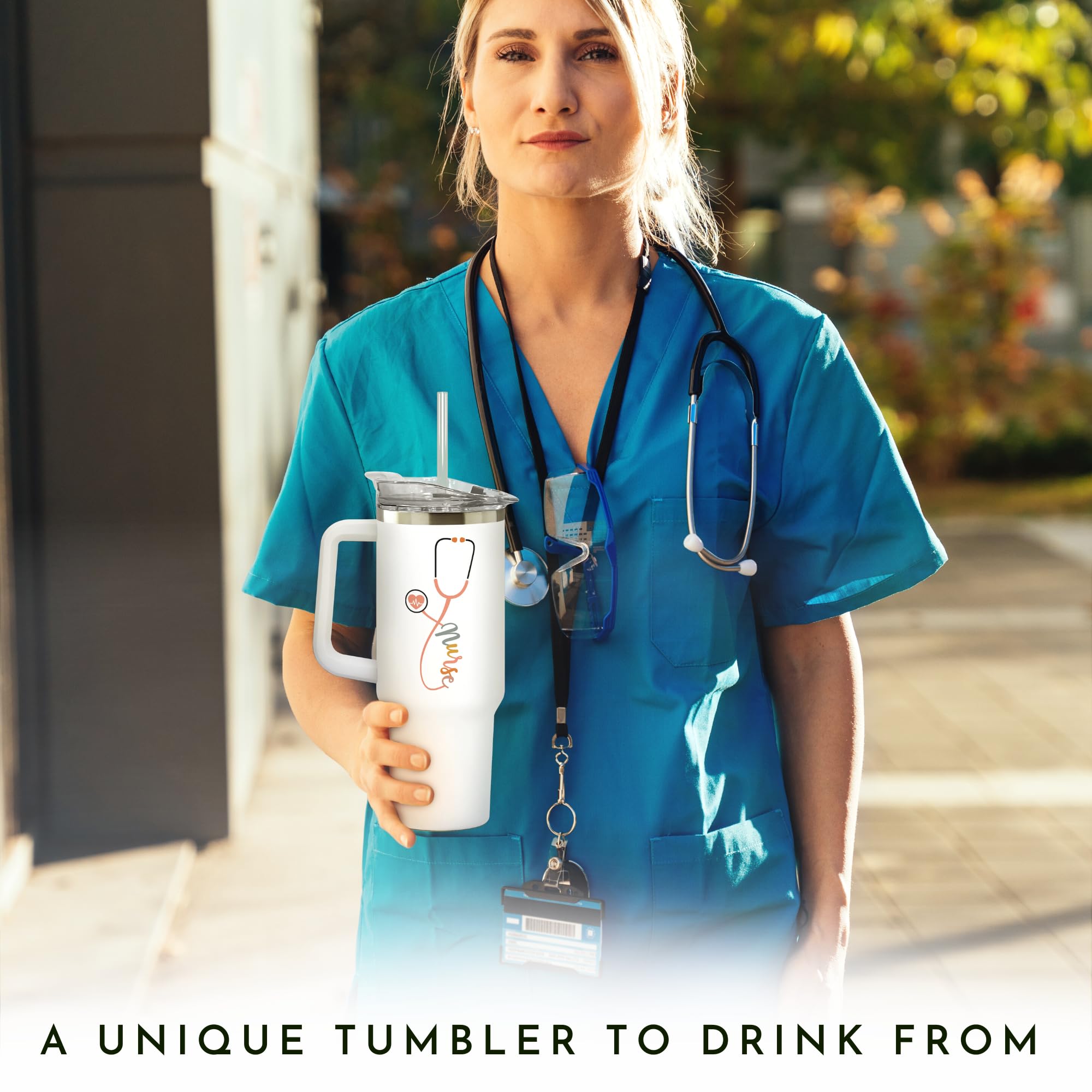 Nurse Gifts - Nurse Gifts for Women - Nurses Week Gifts, Nurse Appreciation Gifts - Gifts for Nurses, Nursing Gifts, Nurses Gifts, New Nurse Gifts - Nurse Practitioner Gifts for Women - 40 Oz Tumbler