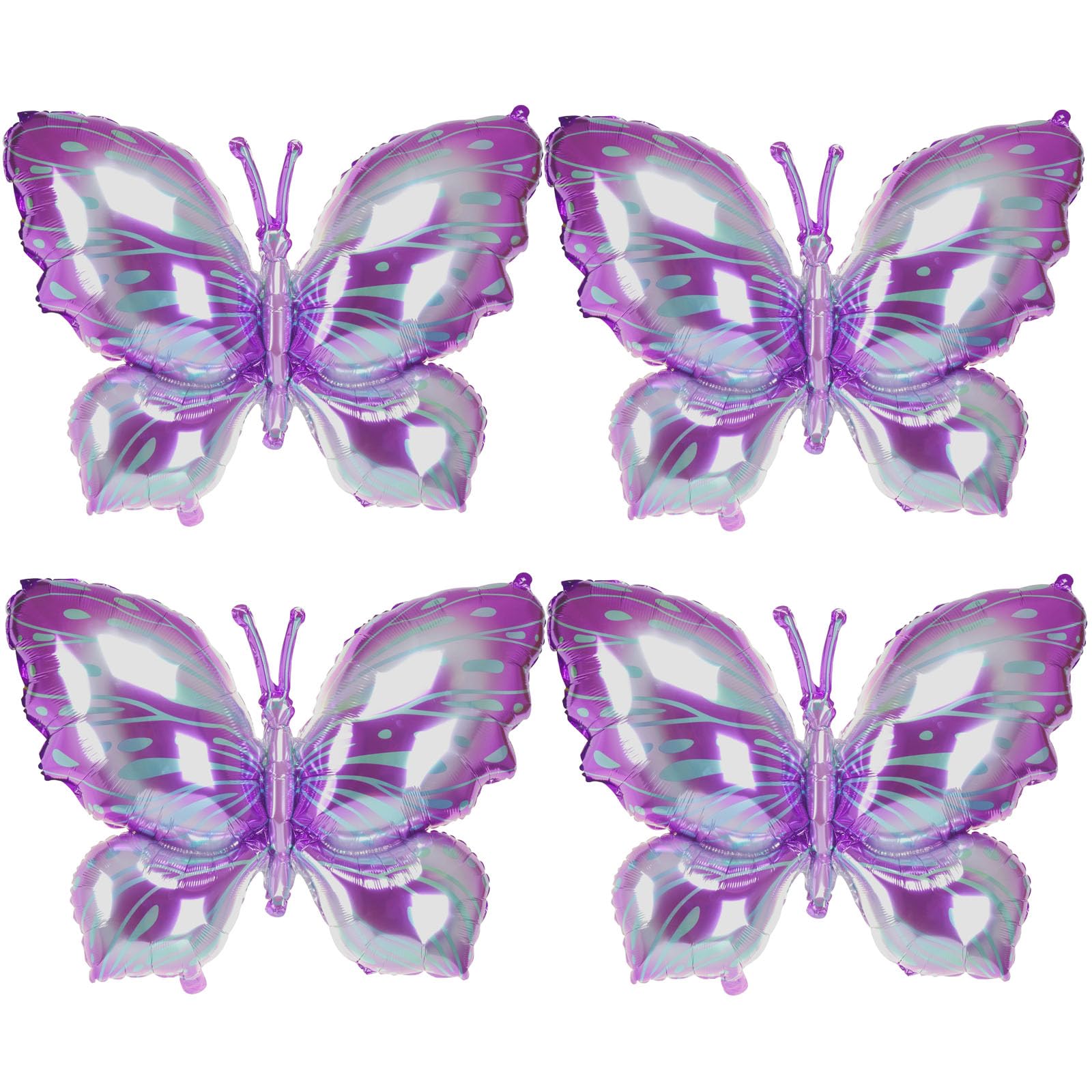 SAMOKA Butterfly Balloons,4 PCS 40 Inch Purple Butterfly Balloons,Butterfly Foil Balloons,Butterfly Birthday Decorations,Butterfly Party Decorations,Butterfly Theme Baby Shower Birthday Party Supplies