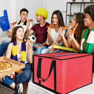 Gyykzz Pizza Delivery Bag Insulated 24"x 24" x14", Large Red Pizza Warmer Bag for Food Delivery, Pizza Carrier Insulated Bags Keep Your Pizza Hot and Fresh, Perfect for Deliveries and Personal Use