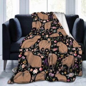 putxubio capybara blanket capybara gifts animal lover capybara plush birthday decoration for girls boys kids blanket for bedroom couch sofa bedroom camping travel women men, 40"x50"