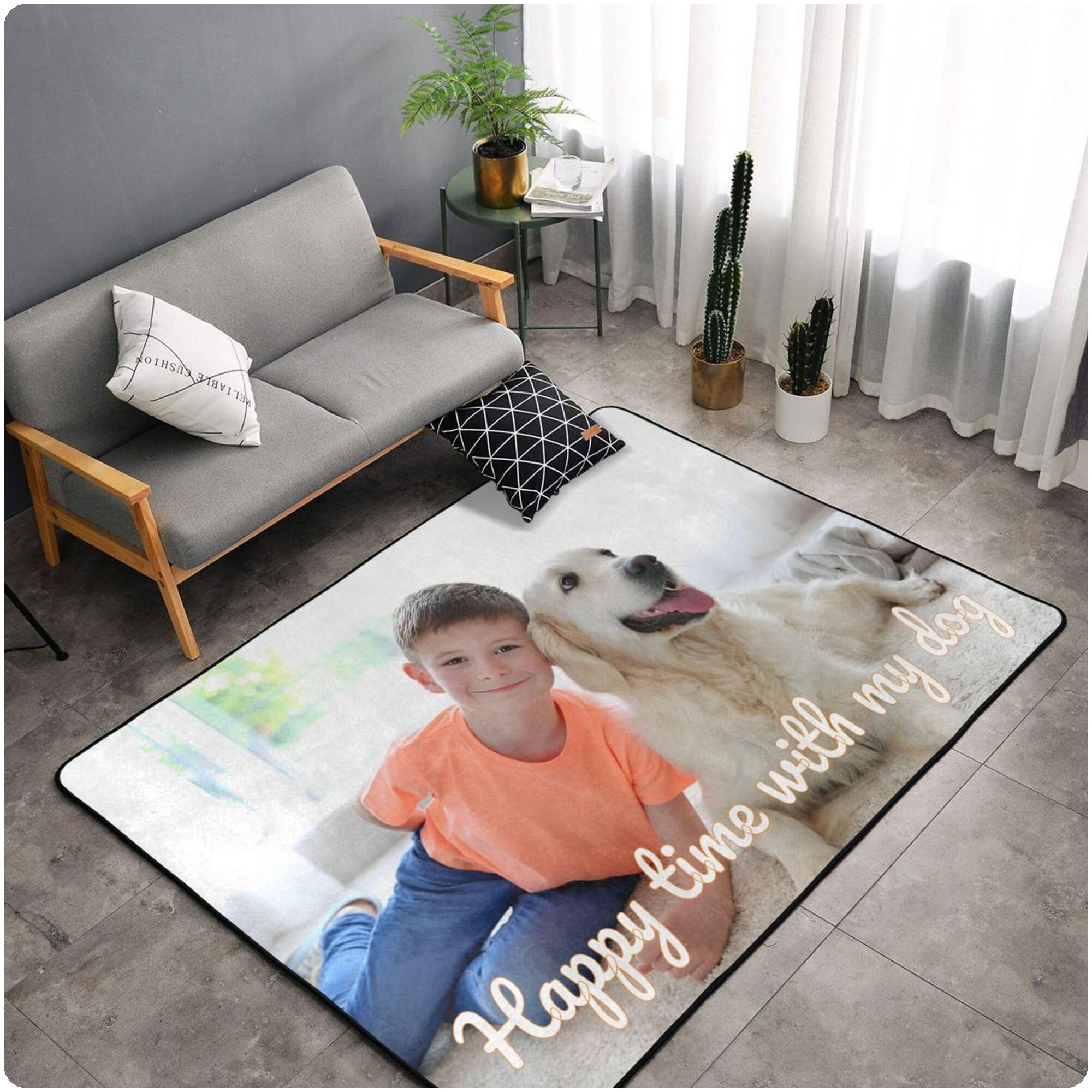 Custom Rug Personalized Area Carpet with Your Logo Image Text Photo, Anti Slip Washable Door Mat Decorative for Bedroom Living Room Office Garden Balcony etc 36 x 24 in