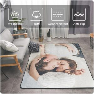 Custom Rug Personalized Area Carpet with Your Logo Image Text Photo, Anti Slip Washable Door Mat Decorative for Bedroom Living Room Office Garden Balcony etc 36 x 24 in