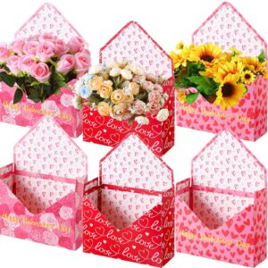 noveread 18 pcs valentine's day flower boxes for arrangements floral envelope boxes bouquet box 9 x 13 x 3 inch 3 styles flower arrangement paper box valentine's day for wedding party valentine's day