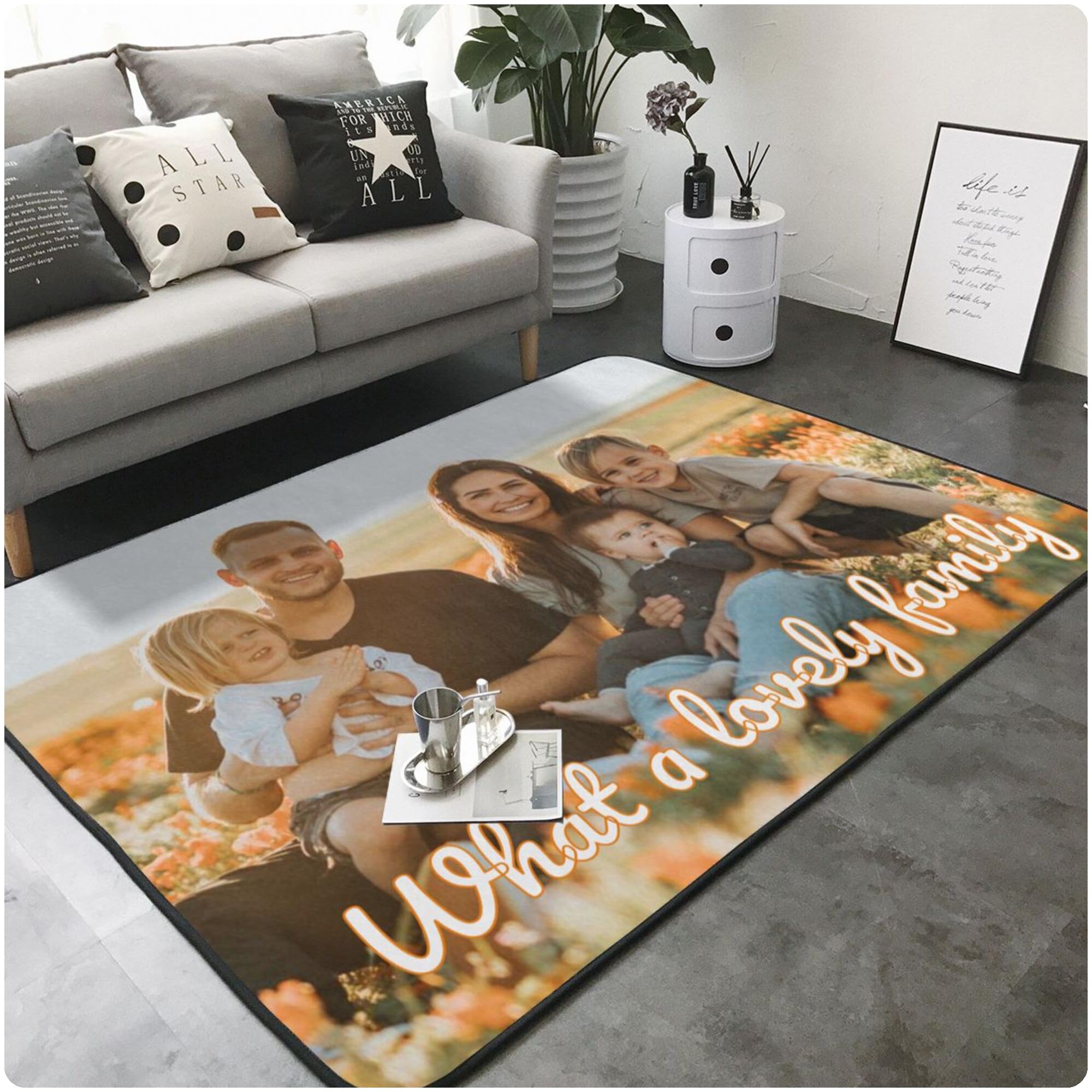 Custom Rug Personalized Area Carpet with Your Logo Image Text Photo, Anti Slip Washable Door Mat Decorative for Bedroom Living Room Office Garden Balcony etc 36 x 24 in