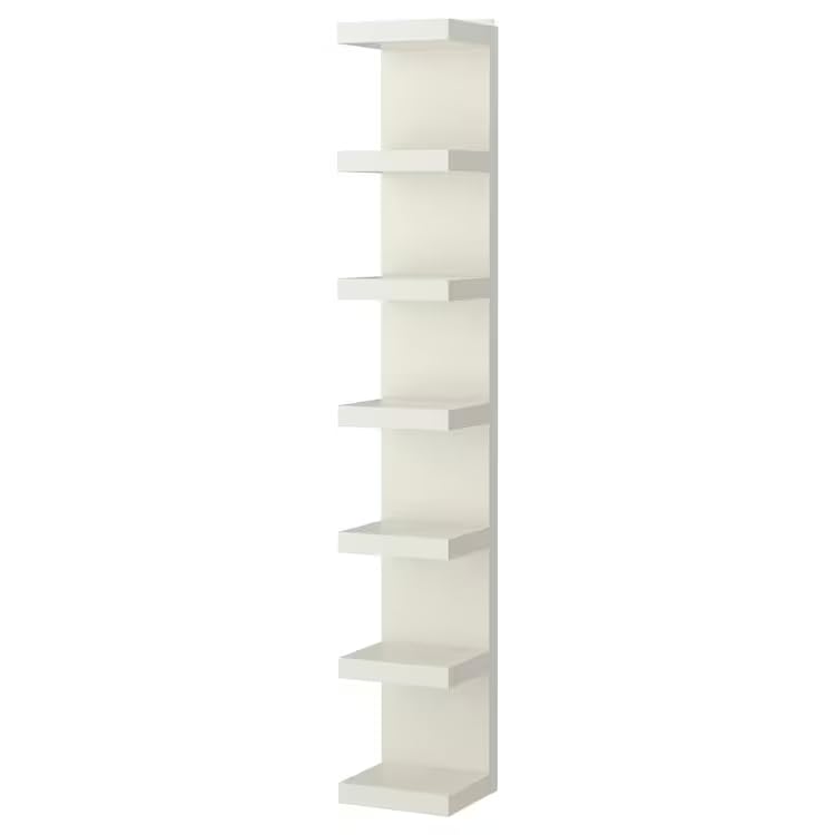 home stuff Wall Shelf Unit, 7 Tier Wall Shelves, Vertical Column Shelf Storage Home Decor Organizer Design Utility Lack Shelving, Design for Bedroom Living Room, 11 3/4x74 3/4, (White)