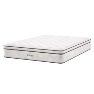 modway mod-7089-whi jenna 12" innerspring pillow top queen mattress, white