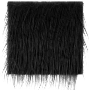 lusofie faux fur fabric black fur fabric 20×20 inches plush black faux fur fabric square patch for crafts gnomes costume camera floor decoration mats