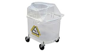 212 main albino rhino transparent mop bucket with wringer metal-free inmate safe for corrections facilities - clear