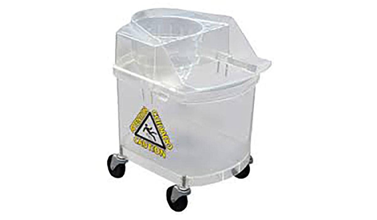 212 Main Albino Rhino Transparent Mop Bucket with Wringer Metal-Free Inmate Safe for Corrections Facilities - Clear