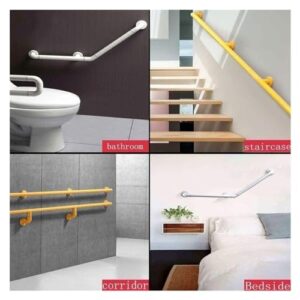 Grab Bar Bathroom Armrest Safety,Handrails,Shower Curved Support,Stainless Steel Bathtub Anti-Slip Handstairs Kitchen Auxiliary Straight Elderly Disab (Color : Natural, Size : 30Cm)