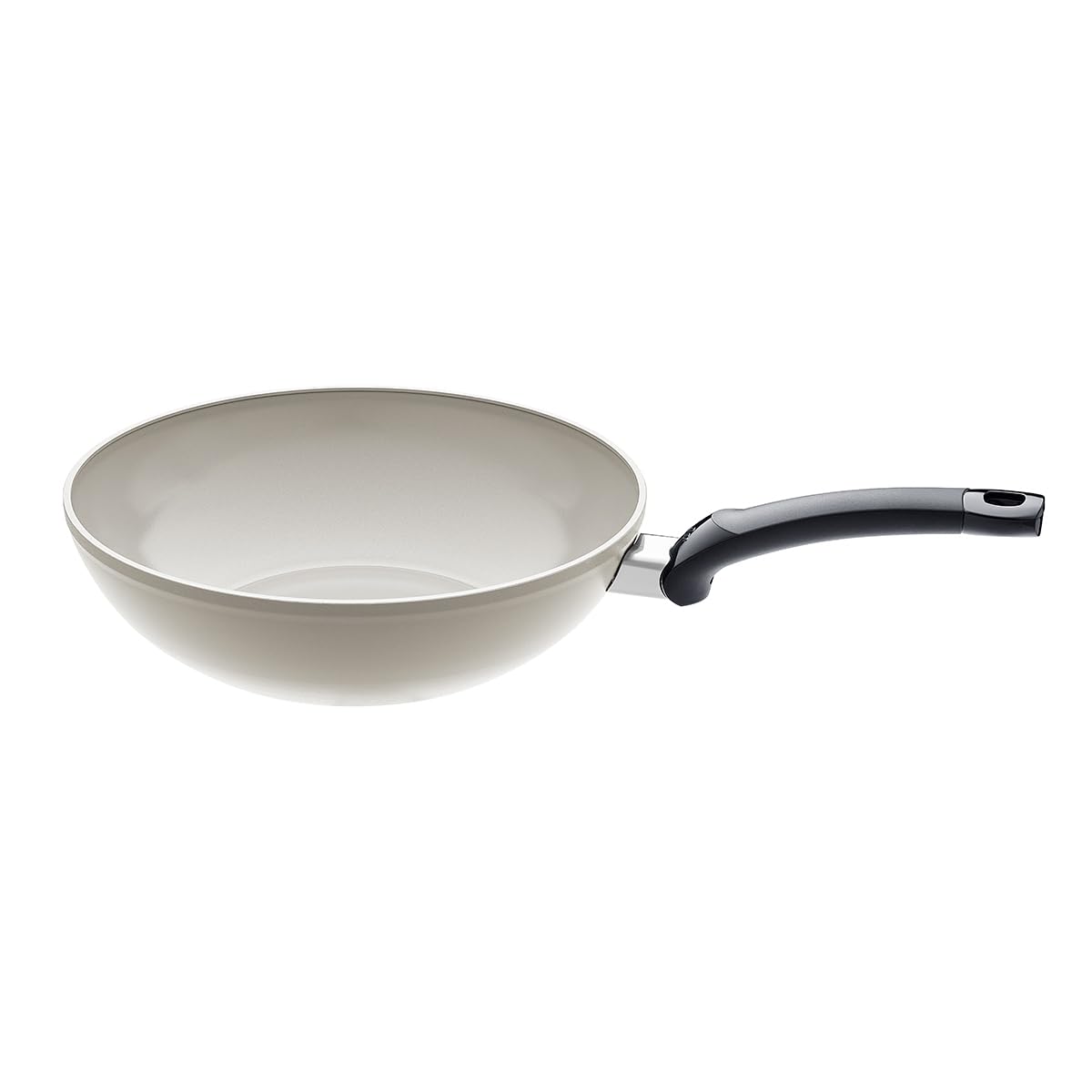 Fissler Ceratal Comfort Ceramic 11 Inch Non-Stick Wok, Warm Grey, Made without PFAS