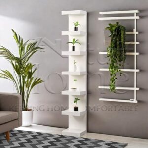 home stuff Wall Shelf Unit, 7 Tier Wall Shelves, Vertical Column Shelf Storage Home Decor Organizer Design Utility Lack Shelving, Design for Bedroom Living Room, 11 3/4x74 3/4, (White)