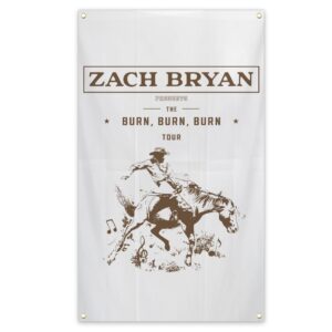 zach music album cover banner 100% polyester fabric with vivid color double-stitched edges for outdoor indoor decorations