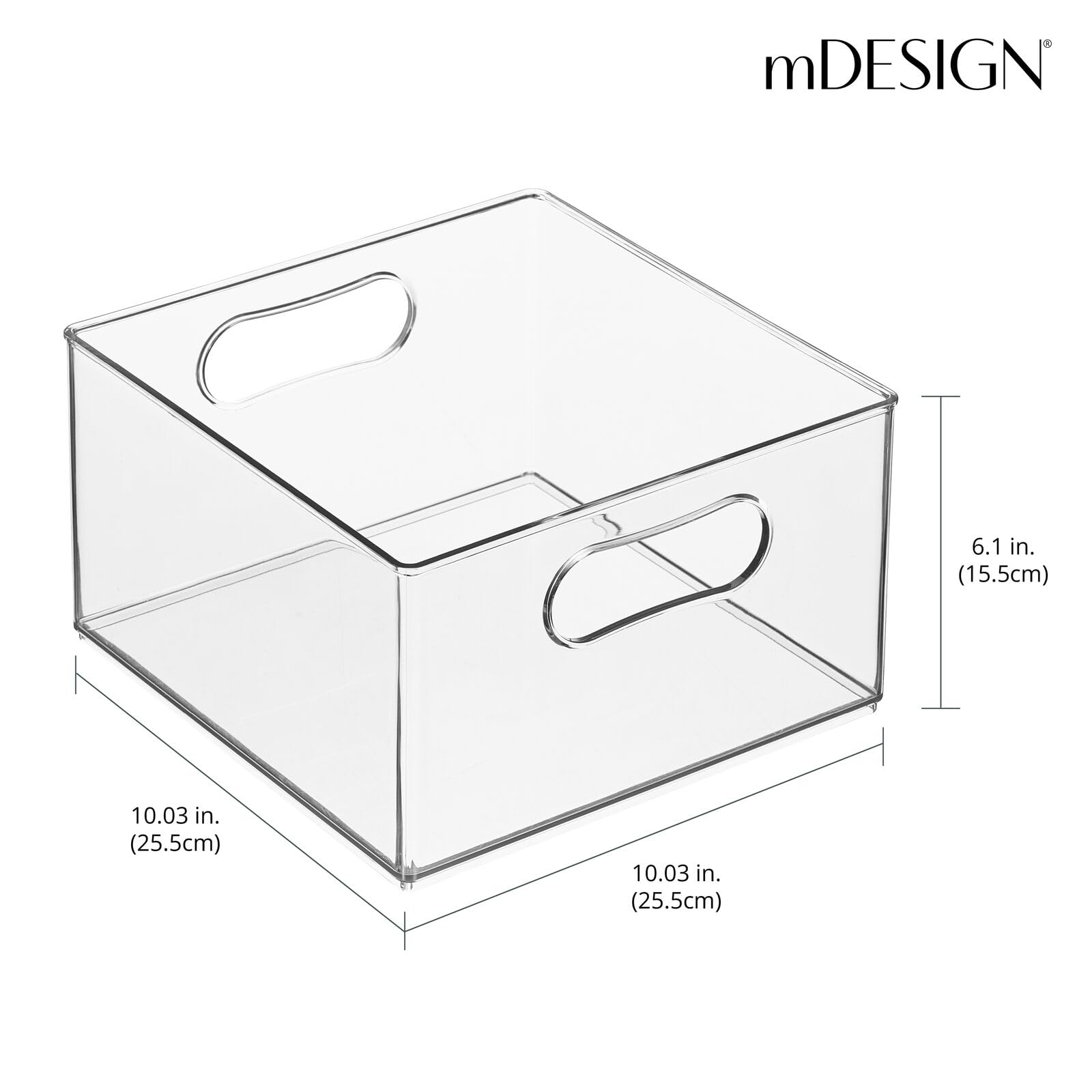 mDesign Deep Plastic Stackable Storage Organizer Container Bin, Craft Room Organization for Classroom, Cupboard, Studio, Shelves, & Closet - Holds Sewing, Art Supplies, Ligne Collection, 4 Pack, Clear