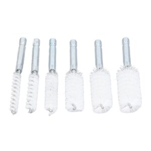 6pcs hole cleaning brushes bore brush for drill twisted wire cleaning brush power drill cleaning wire brush with 1/4in hex shank for power drill impact driver (nylon (white)) ﻿