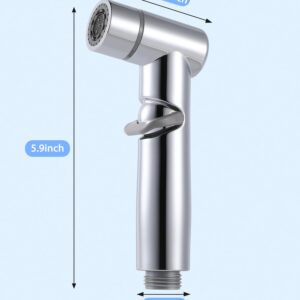 Ultra Light Bidet Toilet Sprayer Head Rustless Handheld Bidet Sprayer Cloth Bathroom Diaper Sprayer for Kitchen and Toilet-Adjustable Water Pressure Control - 2 types of splash- (Up and Down Switch)