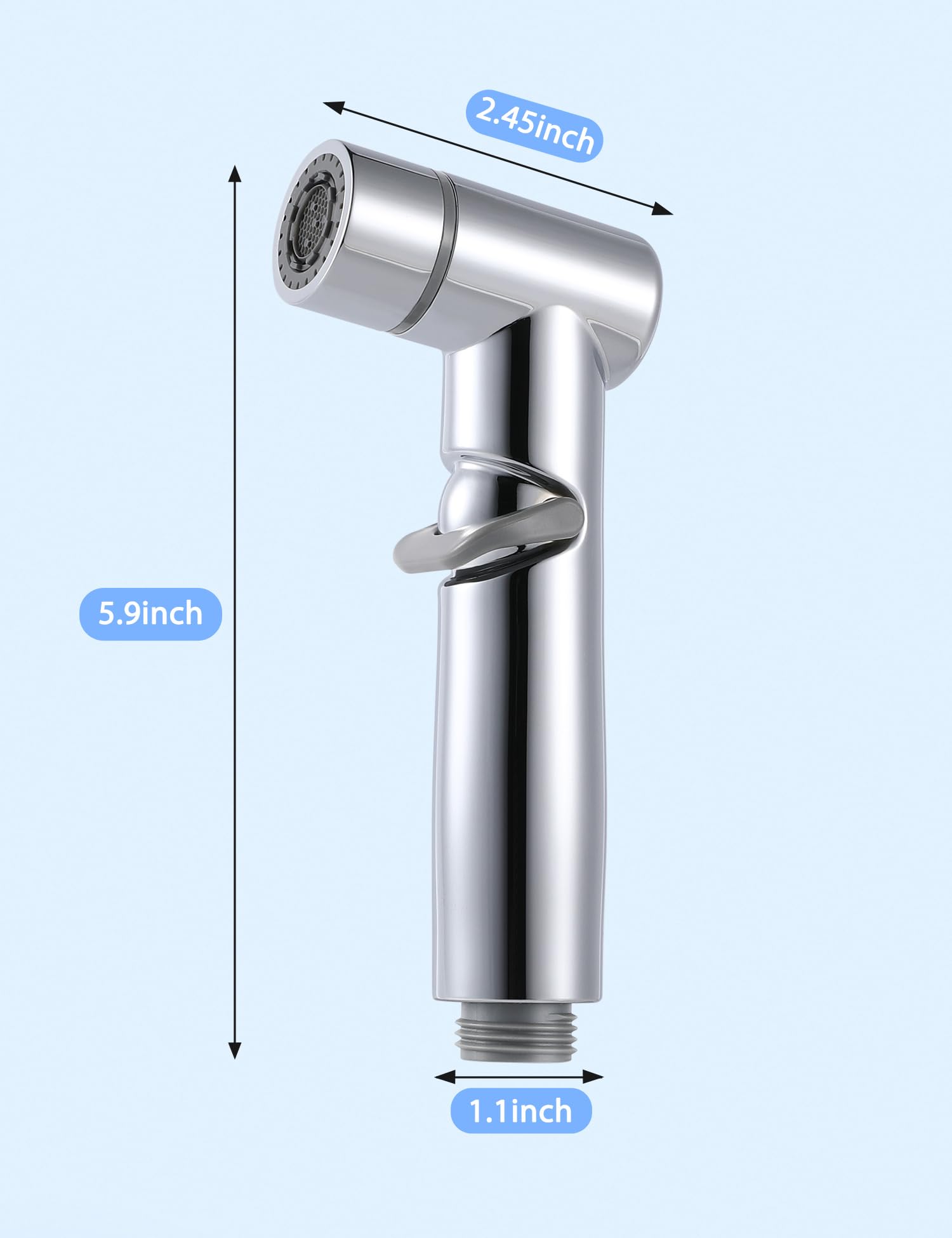 Ultra Light Bidet Toilet Sprayer Head Rustless Handheld Bidet Sprayer Cloth Bathroom Diaper Sprayer for Kitchen and Toilet-Adjustable Water Pressure Control - 2 types of splash- (Up and Down Switch)