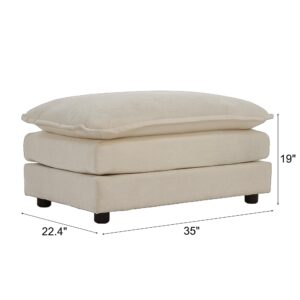 GNIXUU Upholstered Square Ottoman Module for Modular Sectional Sofa, Chenille Fabric Moveable Ottomans Footrest for Living Room, Bedroom(Camel).