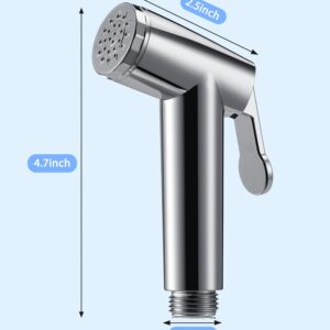 Ultra Light Bidet Toilet Sprayer Head Rustless Handheld Bidet Sprayer Cloth Bathroom Diaper Sprayer for Kitchen and Toilet-Adjustable Water Pressure Control for Feminine Wash (1PCS)