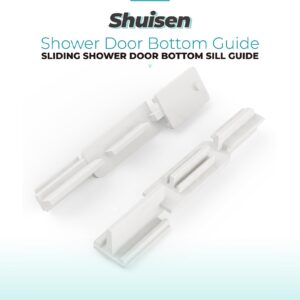 Shuisen Sliding Shower Door Bottom Sill Guide, Glass Shower Door Track Guide, Shower Door Jamb Repair Kit, Shower Door Replacement Parts, 2 Pack