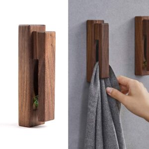 JUOPZKENN 1pcs Wood Towel Hooks Self Adhesive Vintage Towel Holder Wooden Wall Mounted Towel Racks for Bathroom and Kitchen Firmly Holds Towel(#1)