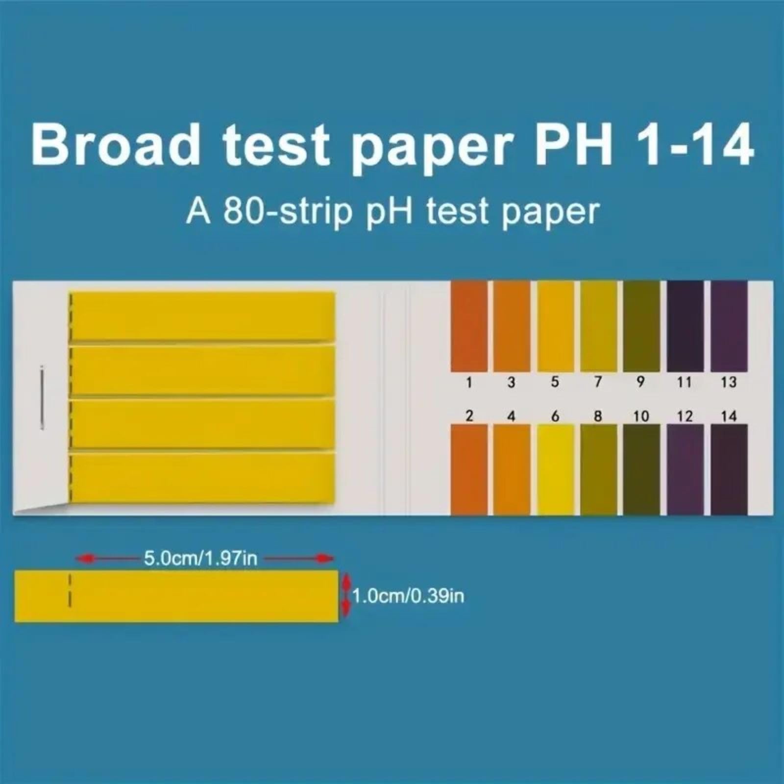 10 Pack PH Test Strips Set 800Pcs, pH 1-14 Litmus Paper pH Indicator Strips, Acid Alkali Test Paper for Teaching, Student, Chemistry Experiment, Saliva Urine Water Soil & Diet pH Monitoring