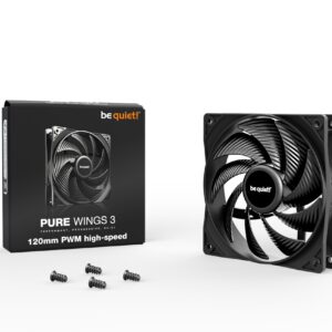 be quiet! Pure Wings 3 120mm PWM High-Speed Case Fan | Speed-regulating Closed Loop Motor| Extraordinary Air Pressure | Very Quiet Operation | BL106