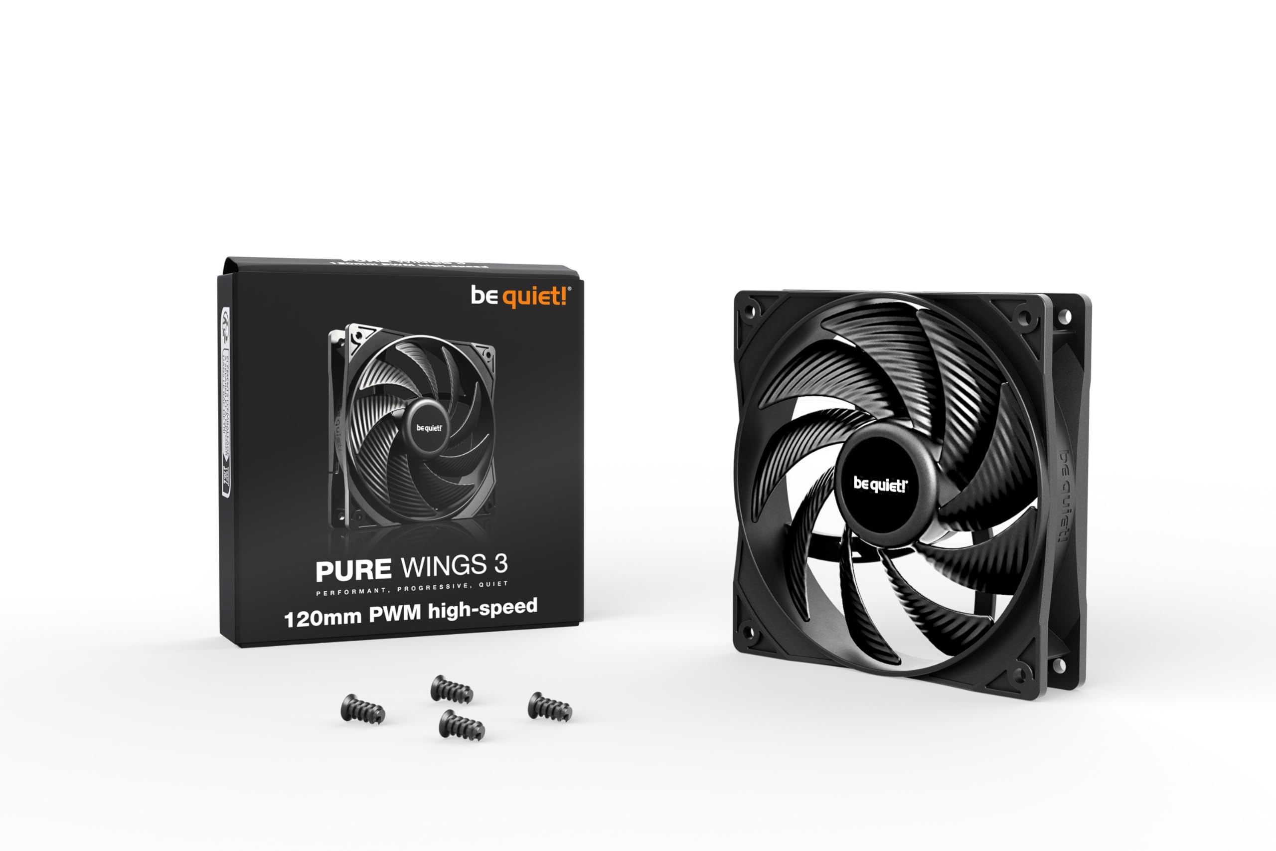 be quiet! Pure Wings 3 120mm PWM High-Speed Case Fan | Speed-regulating Closed Loop Motor| Extraordinary Air Pressure | Very Quiet Operation | BL106