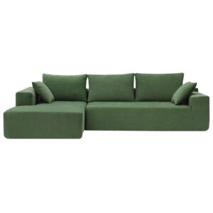 CALABASH Green Deep Sectional Sofa Couch,Modern Living Room Furniture Sets,Minimalist Free Combination Upholstered Modular Cloud Couch for Bedroom, Salon Office