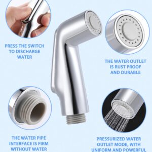 Handheld Toilet Bidet Sprayer for Toilet-Bathroom Diaper Sprayer for Kitchen, Adjustable Water Pressure Control for Feminine Wash Baby Wash