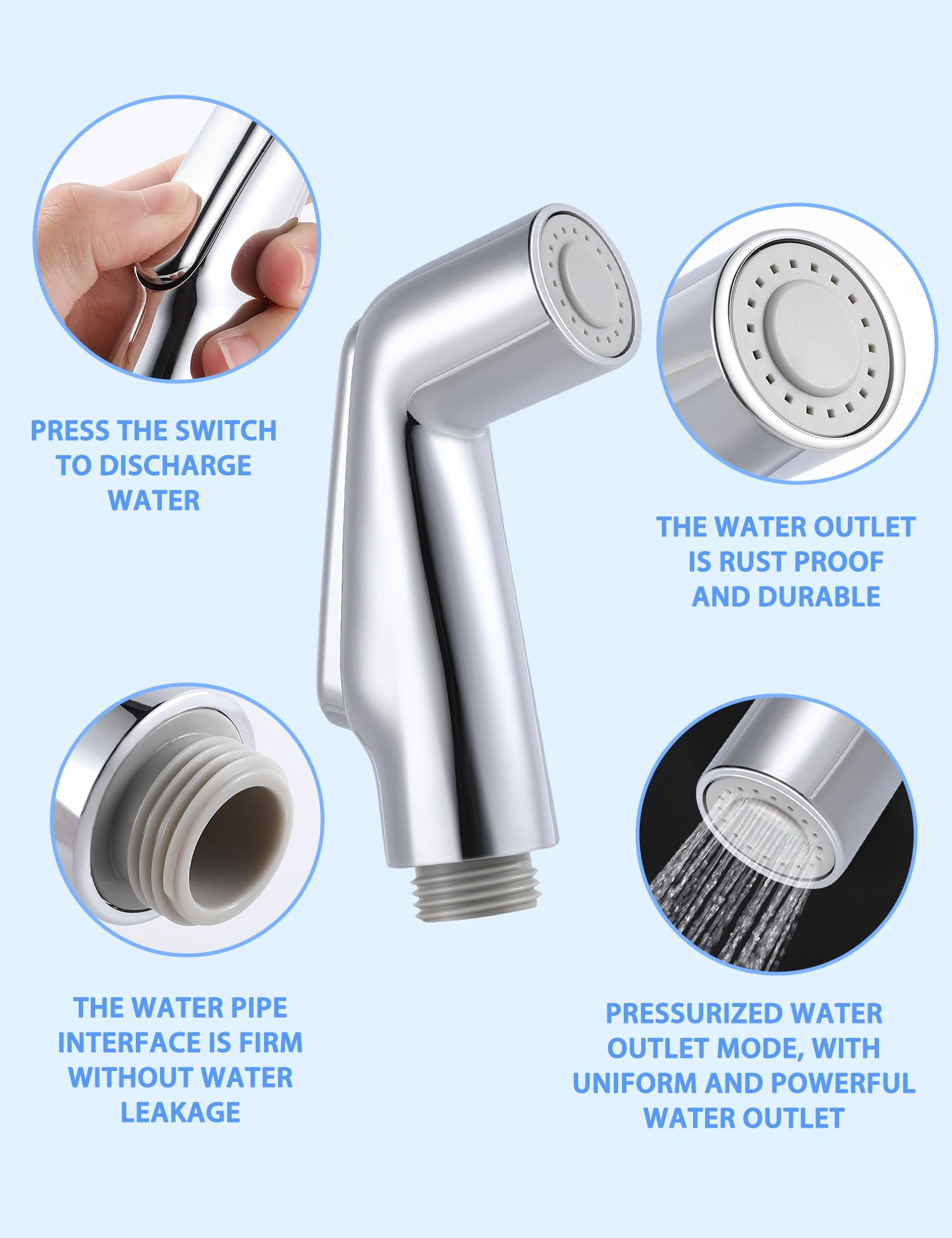 Handheld Toilet Bidet Sprayer for Toilet-Bathroom Diaper Sprayer for Kitchen, Adjustable Water Pressure Control for Feminine Wash Baby Wash