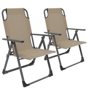 udpatio outdoor dining chairs set of 2 support 300lb (beige)