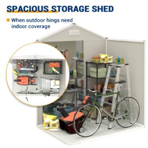 UDPATIO Outdoor Storage Shed 6x4.5 FT, Resin Outside Sheds & Outdoor Storage Plastic for Trash Can, Bike, Lawnmower, Generator, Tool Shed with Lockable Door for Backyard, Lawn, Patio, Sandstone