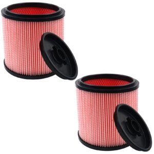 aolleteau 2 pack hepa filter compatible with vacmaster standard cartridge filter & retainer 5 to 20 gallon wet/dry vacs, compare to part# vcfs & vcff