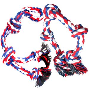 youngever 2 pack 3.5 feet dog rope toys for aggressive chewers, tough rope chew toys for xl, large dog, indestructible rope