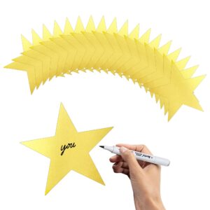 star cutouts, 24pcs gold star cutouts, double printed paper stars, 6 inch cardboard star cutouts, glitter stars decorations for christmas wedding movie night classroom wall party supplies