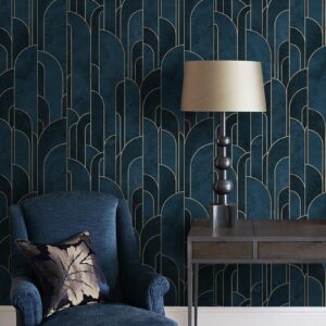 16.1"x393.7" blue wallpaper peel and stick geometric wallpaper light blue and dark blue gradual color removable contact paper self adhesive wallpaper for bedroomwalls decorative vinyl