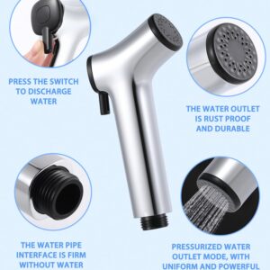 Bidet Sprayer for Toilet, Handheld Sprayer Kit, Cloth Diaper Sprayer Set - Easy to Use & Install - Pushbutton Switch