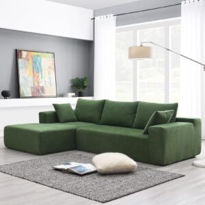 calabash green deep sectional sofa couch,modern living room furniture sets,minimalist free combination upholstered modular cloud couch for bedroom, salon office