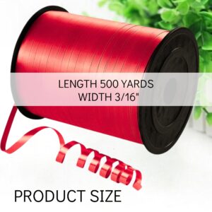 500 Yards Plastic Red Curling Ribbon for Gift Wrapping – Curling Ribbon for Balloons Christmas Gift Wrap Ribbon Red Ribbon for Gift Wrapping Balloon String