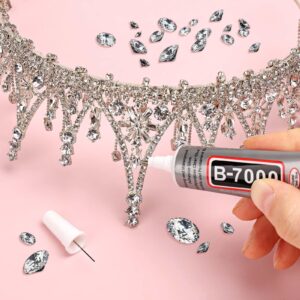 B7000 Jewelry Glue for Rhinestones, Cridoz 10Pack Super Craft Glue with Precision Tip Multi Function Clear Glue Fabric Adhesive for Cloth Stone Metal Platic Clay Bead Jewelry Making